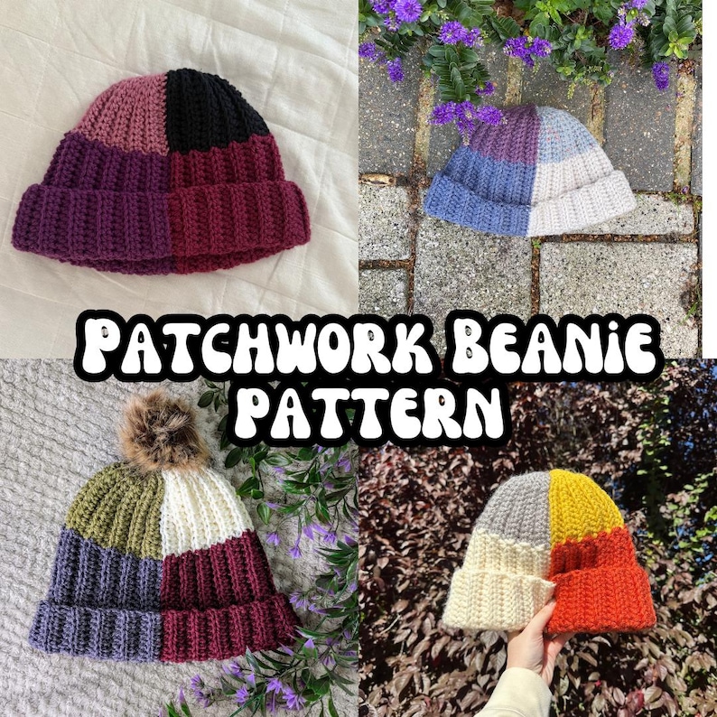 Patchwork Beanie Crochet Pattern | Seamless Closure | Adult Size ...