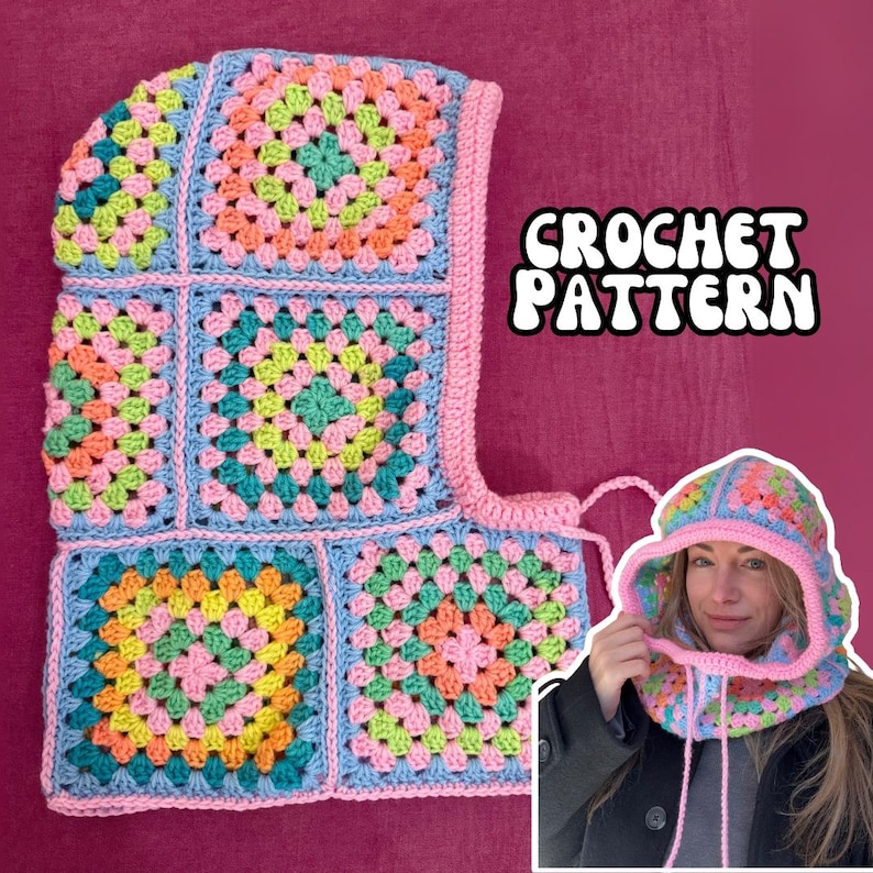 Granny Square Balaclava | Snowboard Hood | Crochet Pattern | Beginner ...