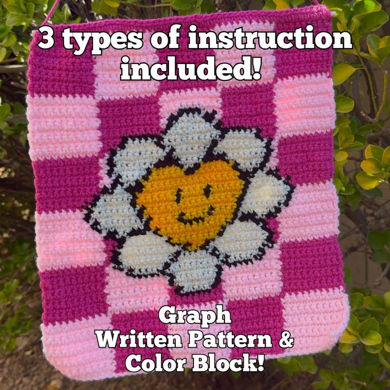 Retro Heart Daisy Tapestry Crochet Pattern | Fun Easy Beginner Friendly ...