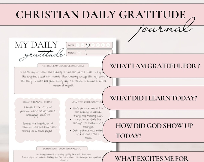 DAILY GRATITUDE Christian Digital Gratitude Goodnotes Junk Journal ...