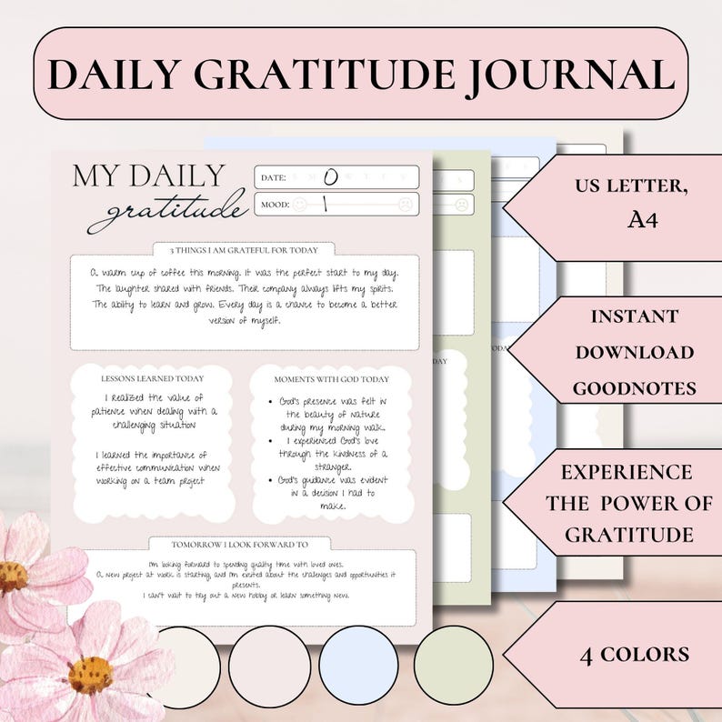 DAILY GRATITUDE Christian Digital Gratitude Goodnotes Junk Journal ...