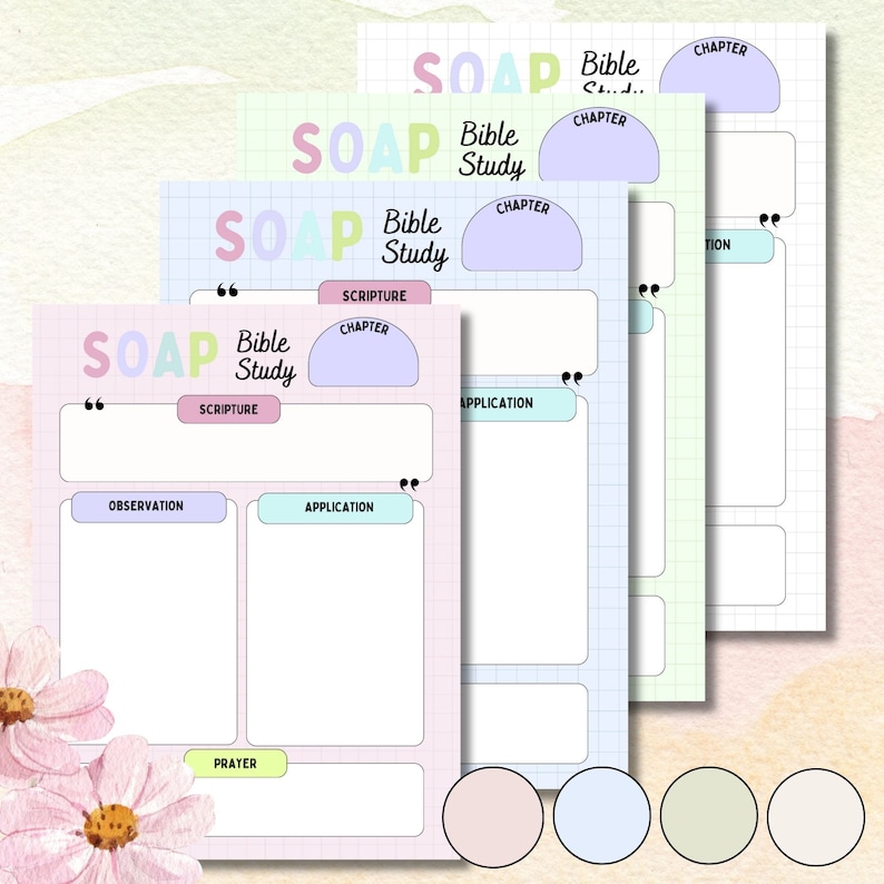 SOAP Bible Study Template, Printable Bible Study Journal, SOAP Method ...