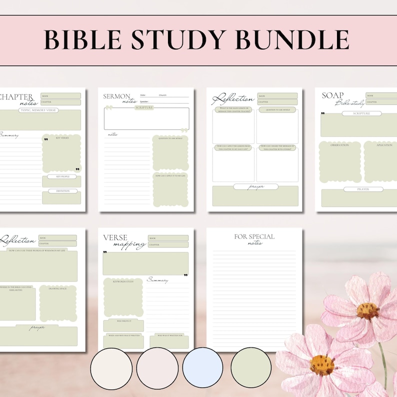 Bible Study Guide Bundle | Printable Bible Study Template | Christian ...