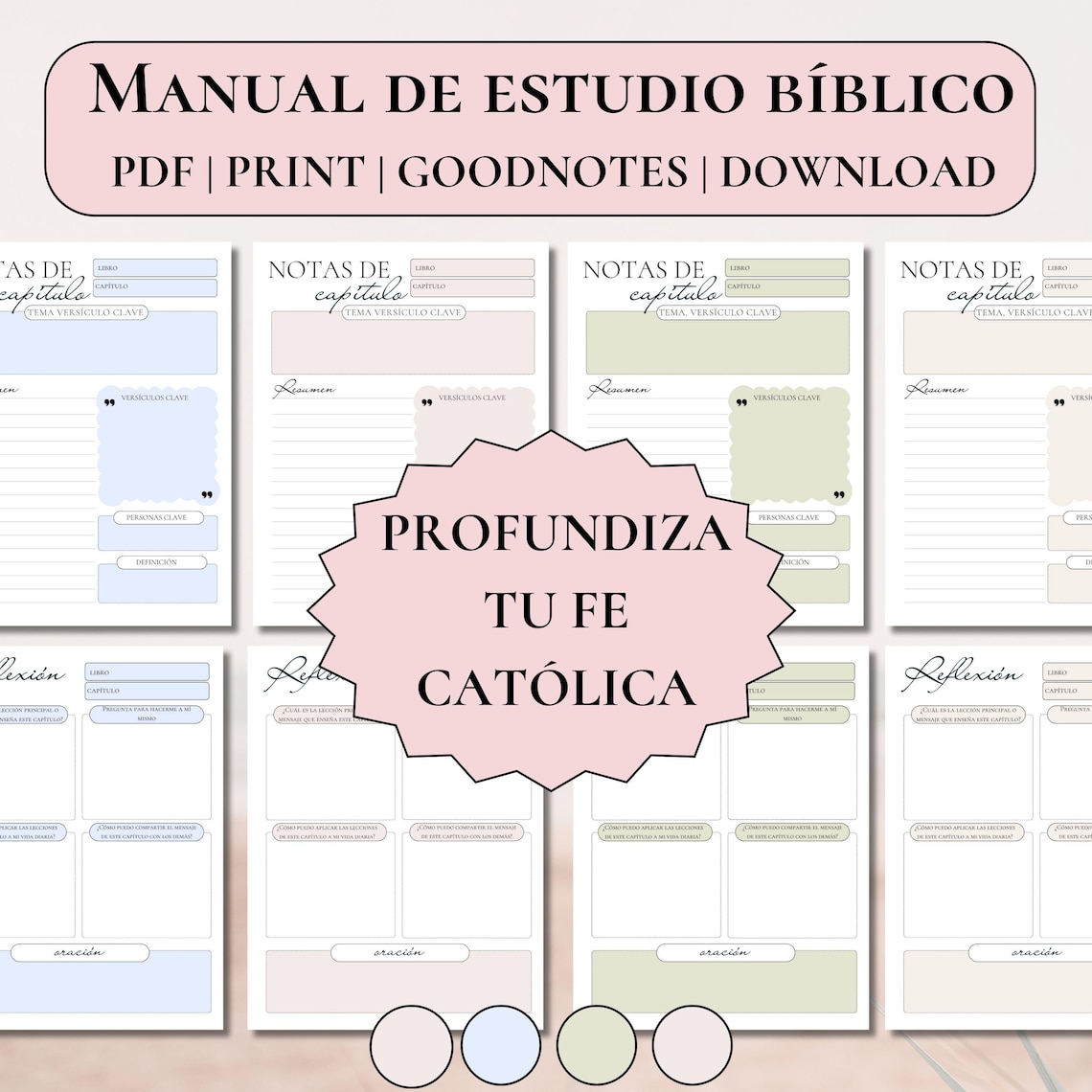 Spanish Bible Study Printable, Bible Scriptures Digital Bible Summary ...
