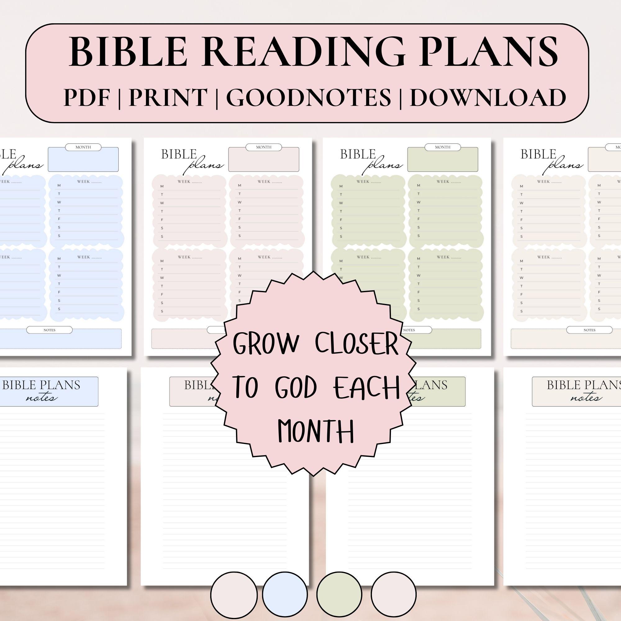 Bible Reading Plan Printable, Daily Bible Reading Tracker, Bible Study ...