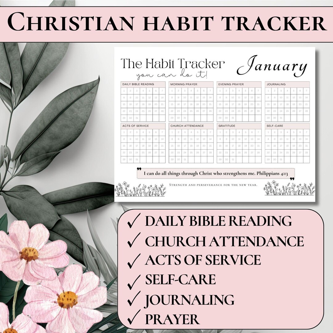 Faith Habit Tracker | Prayer Journal Printable | Christian Digital ...