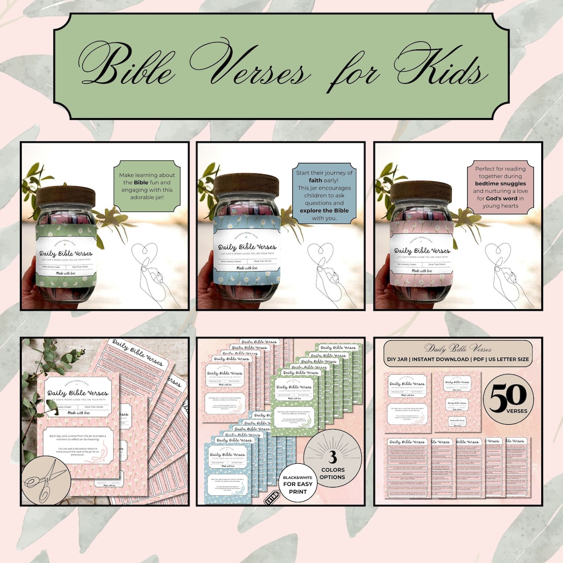 BUNDLE Prayer Jar Printable, Scripture Jar, the Hope Jar Bible Verses ...