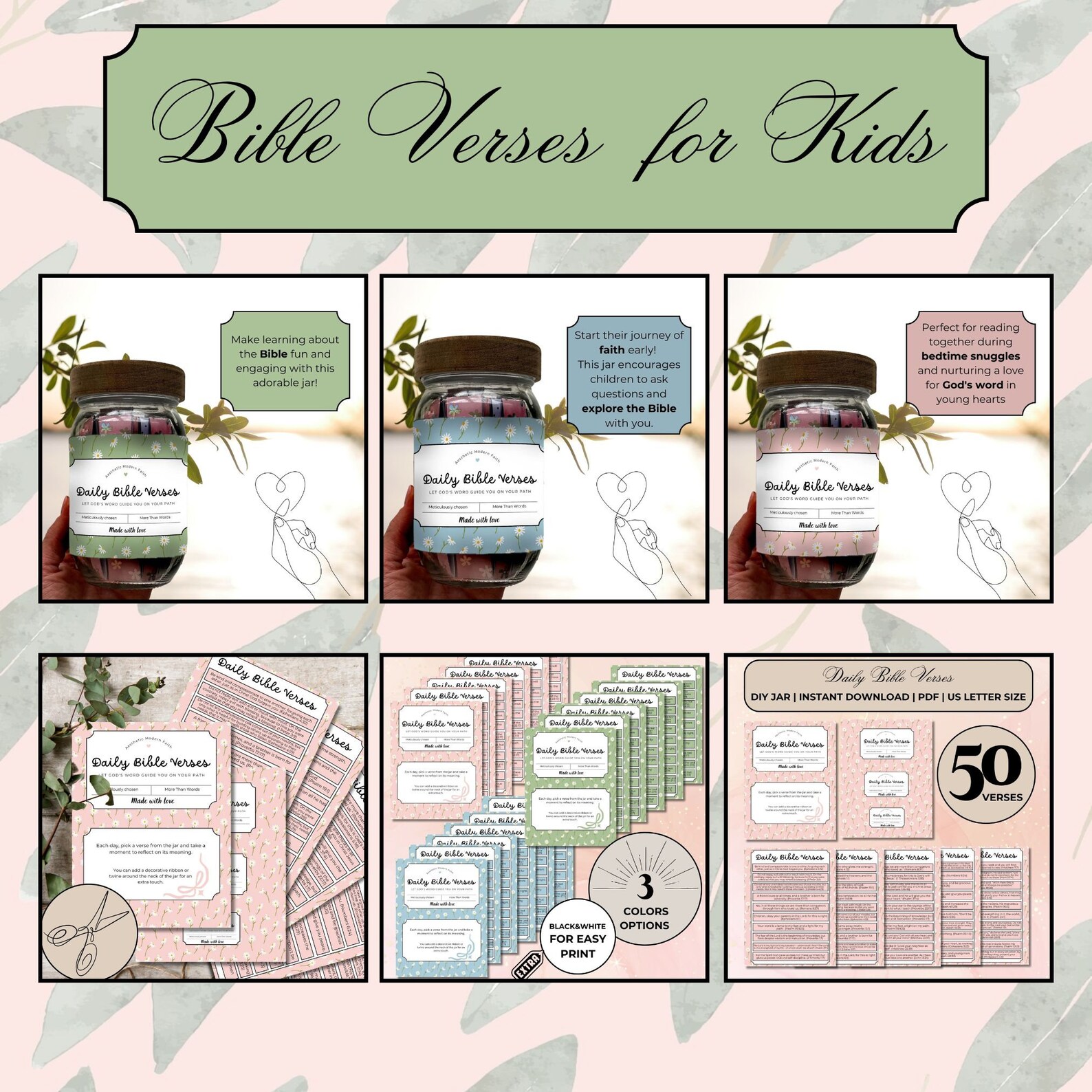 BUNDLE Prayer Jar Printable, Scripture Jar, the Hope Jar Bible Verses ...