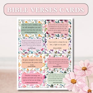 Flower Bible Verse Cards, Printable Bible Scriptures, Colorful Bible ...