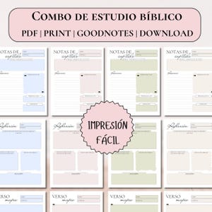 Spanish Bible Study Bundle Printable Bible Scripture, Bible Chapter ...