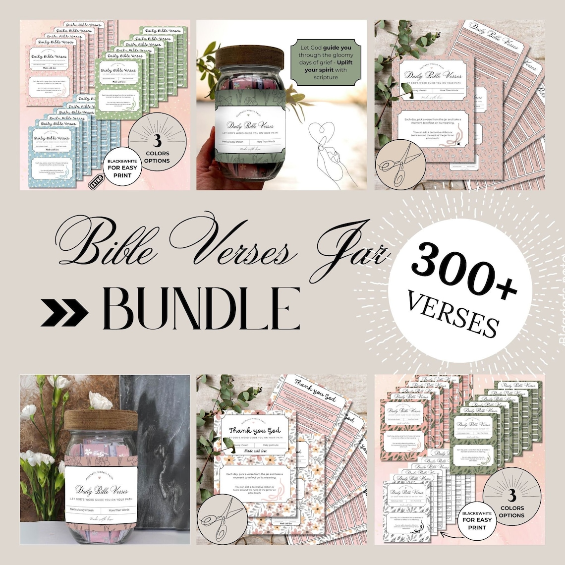 BUNDLE Prayer Jar Printable, Scripture Jar, the Hope Jar Bible Verses ...