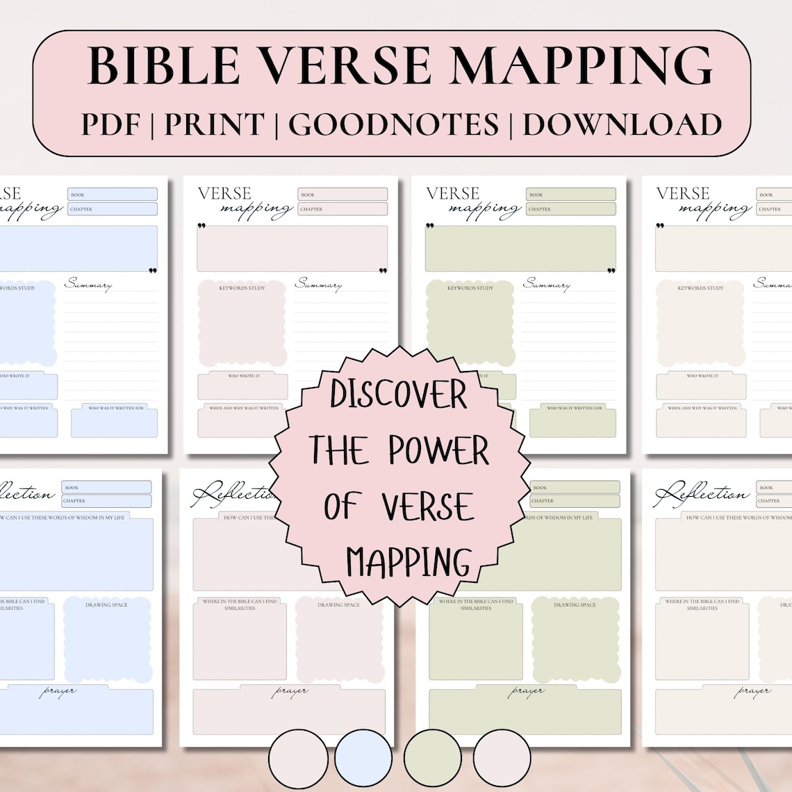 Bible Verse Mapping Printable Bible Study Supplies Bible Mapping ...