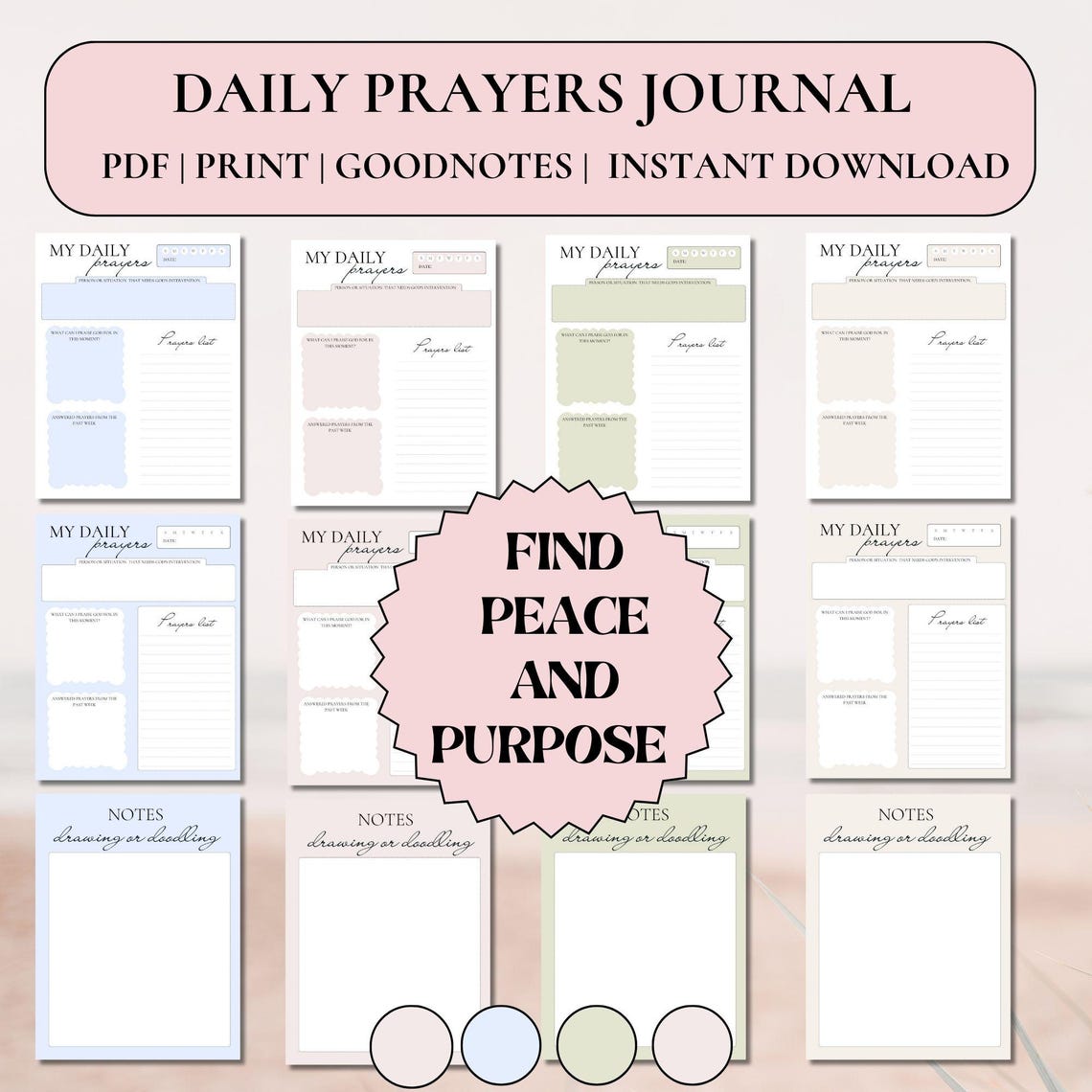 PRAYER Journal Printable, Daily Prayer Planner, Prayer Template, Travel ...