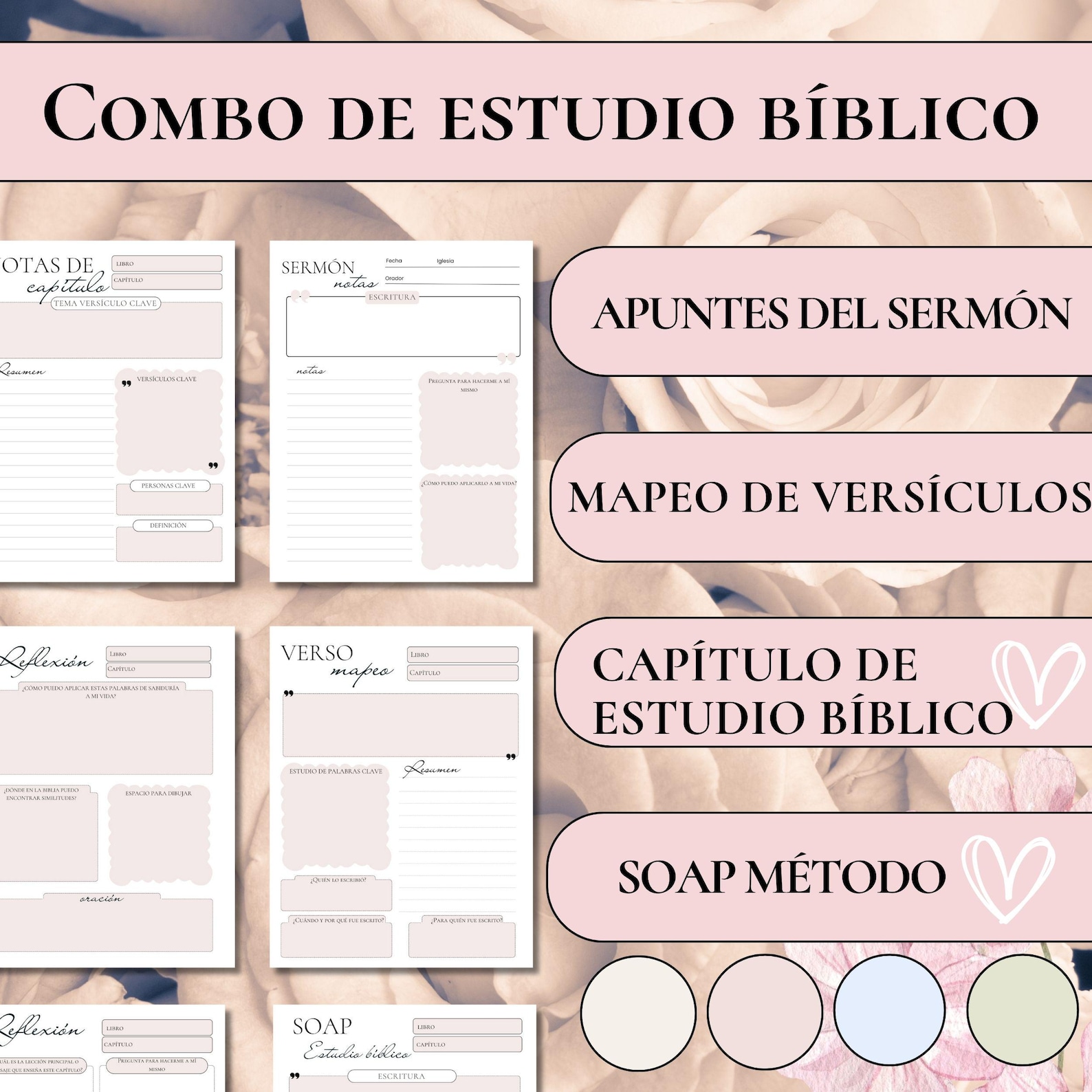 Spanish Bible Study Bundle Printable Bible Scripture, Bible Chapter ...