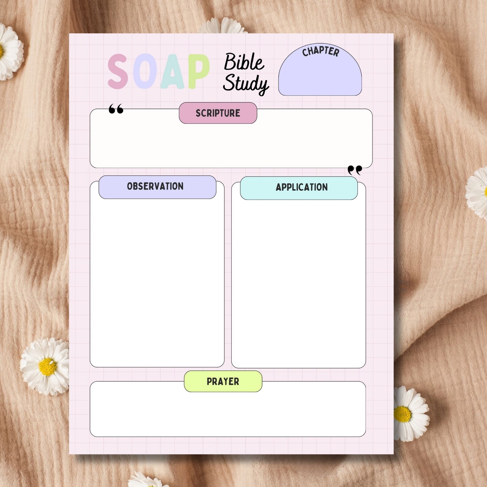 SOAP Bible Study Template, Printable Bible Study Journal, SOAP Method ...