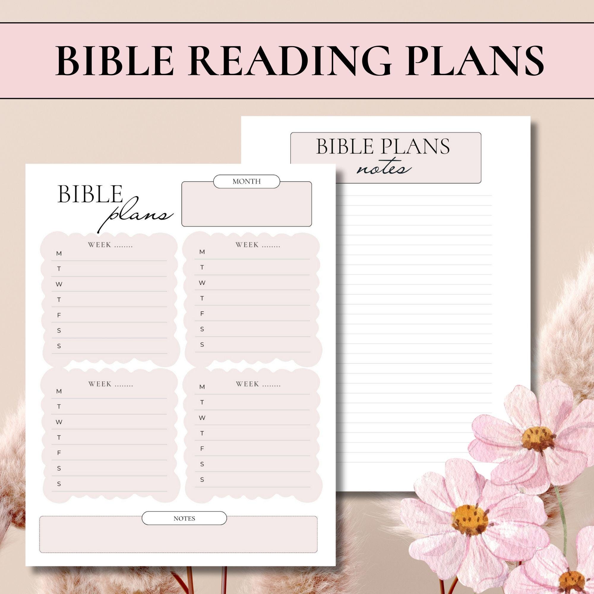 Bible Reading Plan Printable, Daily Bible Reading Tracker, Bible Study ...