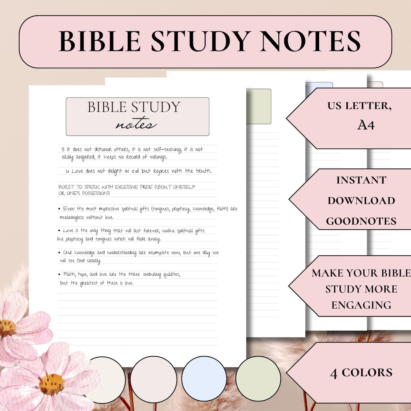 Bible Notes Template, Bible Study Sheets, Bible Verses Bible Journal ...