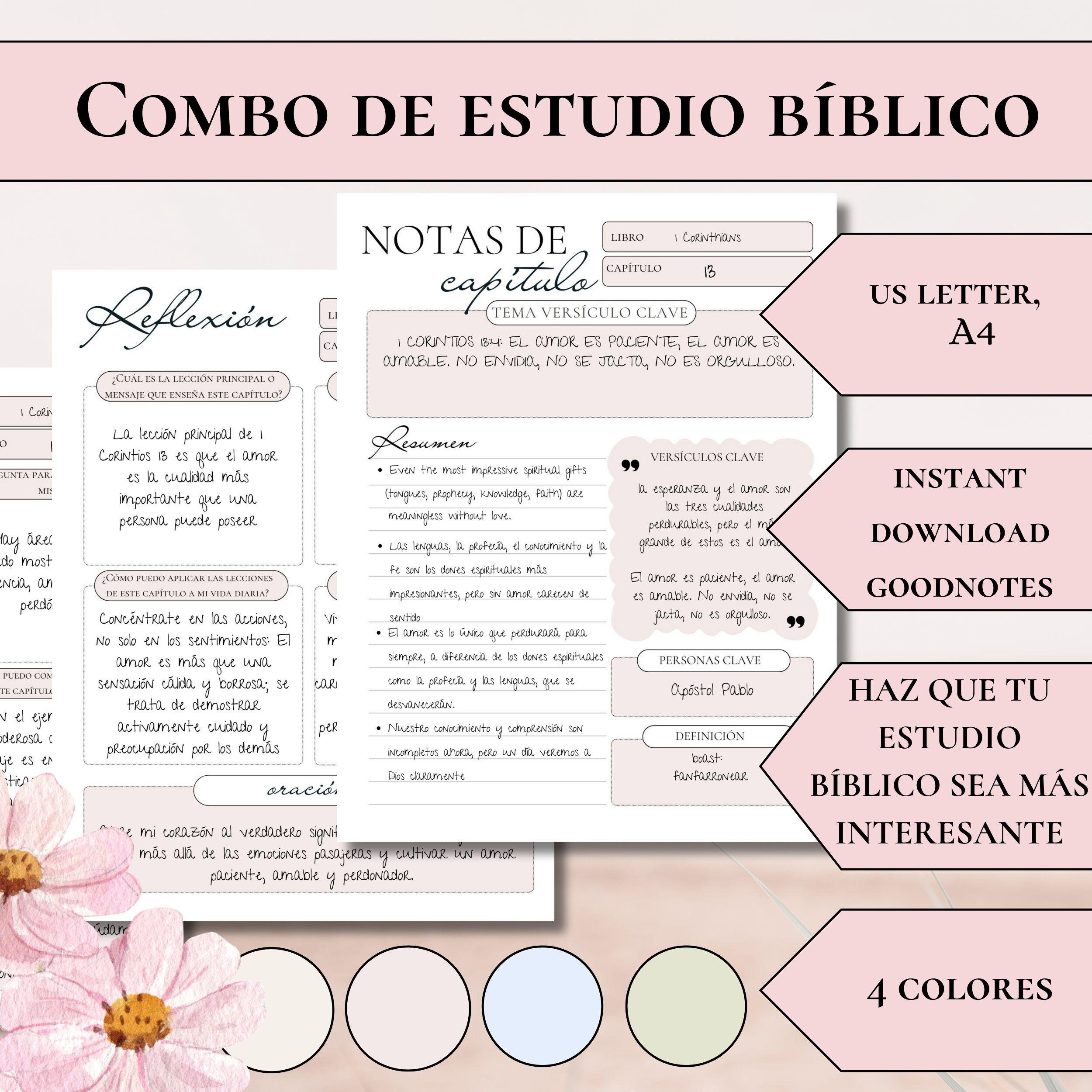 Spanish Bible Study Bundle Printable Bible Scripture, Bible Chapter ...