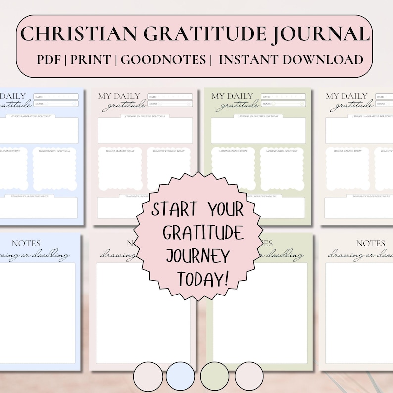 DAILY GRATITUDE Christian Digital Gratitude Goodnotes Junk Journal ...