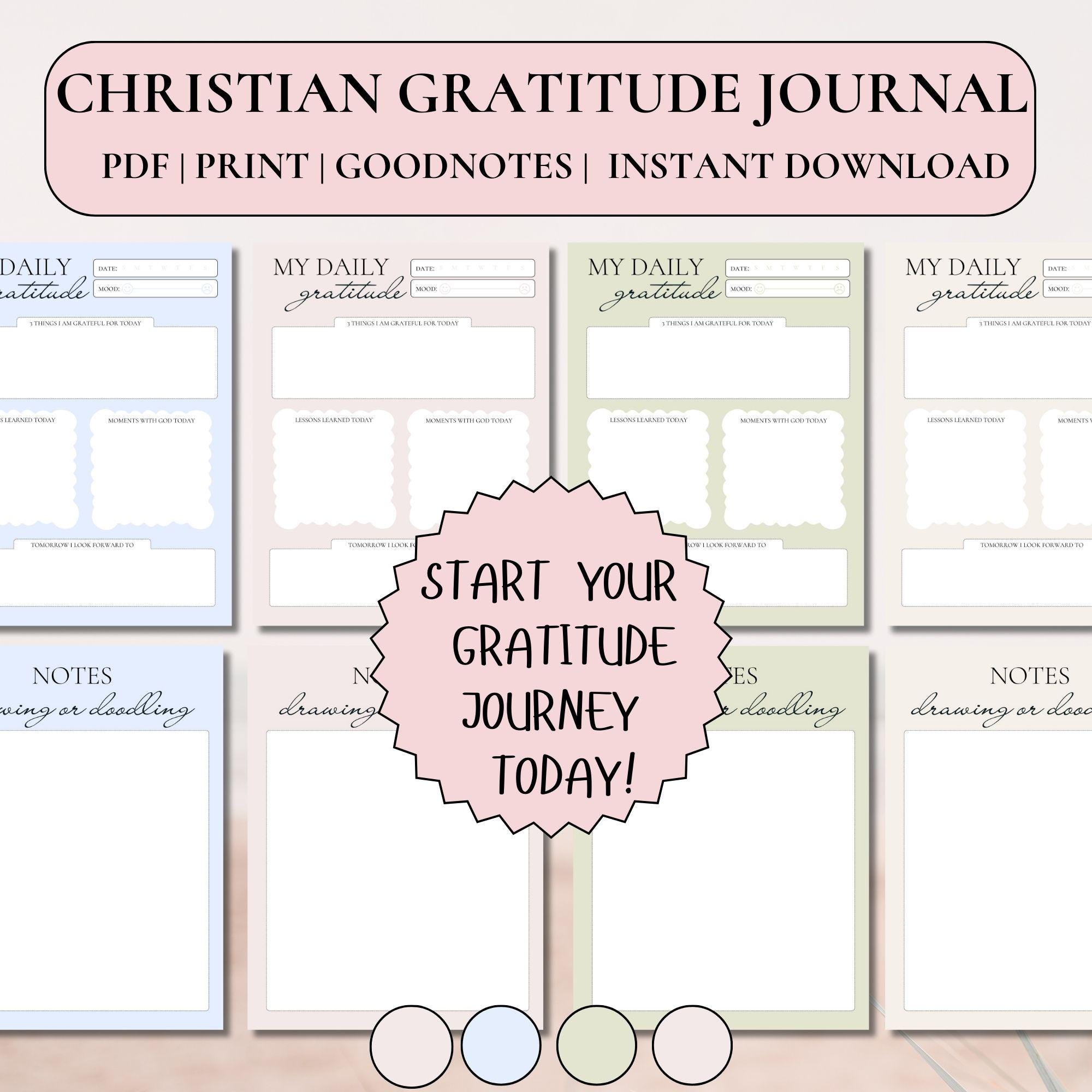 DAILY GRATITUDE Christian Digital Gratitude Goodnotes Junk Journal ...