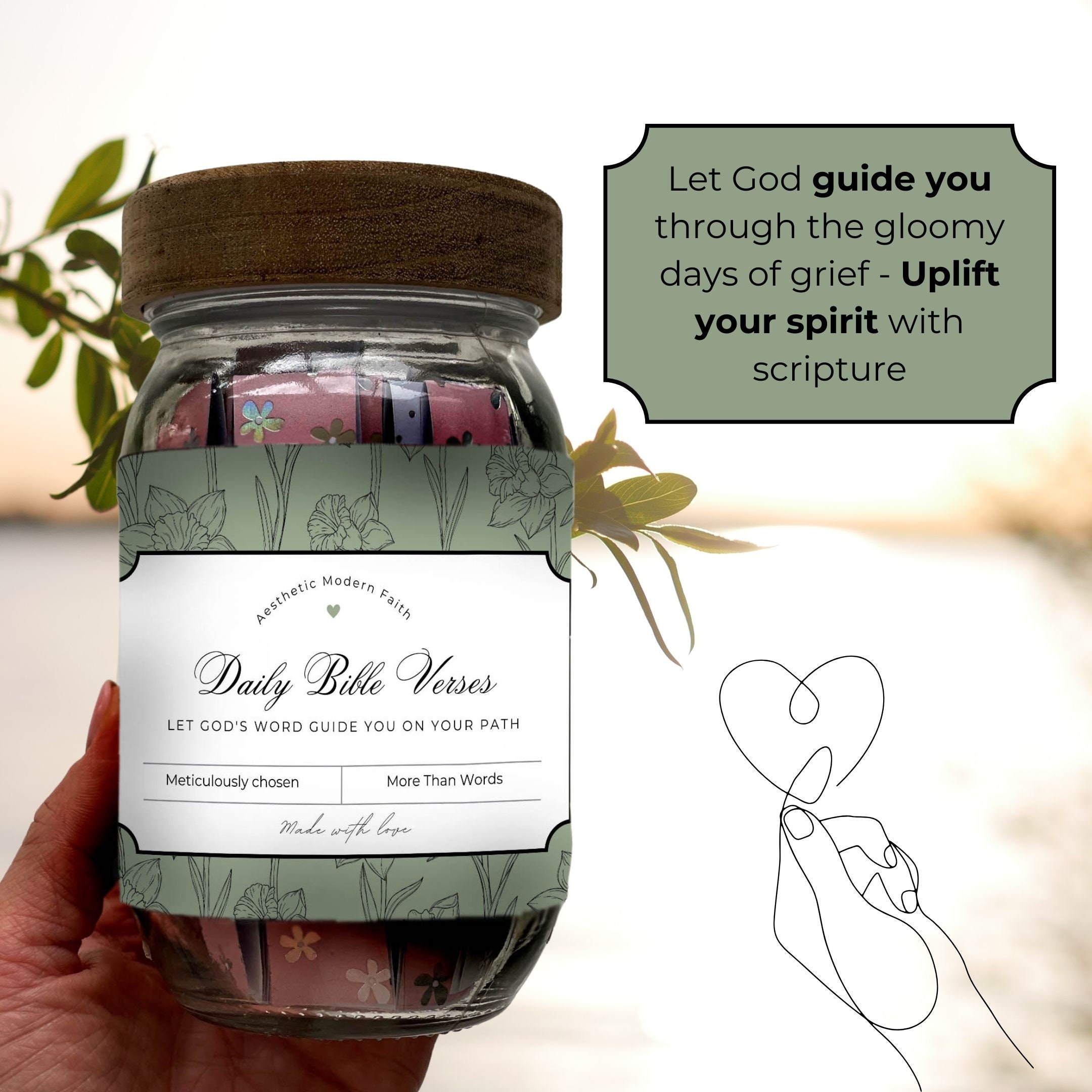 Grief Bible Verse Jar Printable Bible Scriptures Emotional Support ...