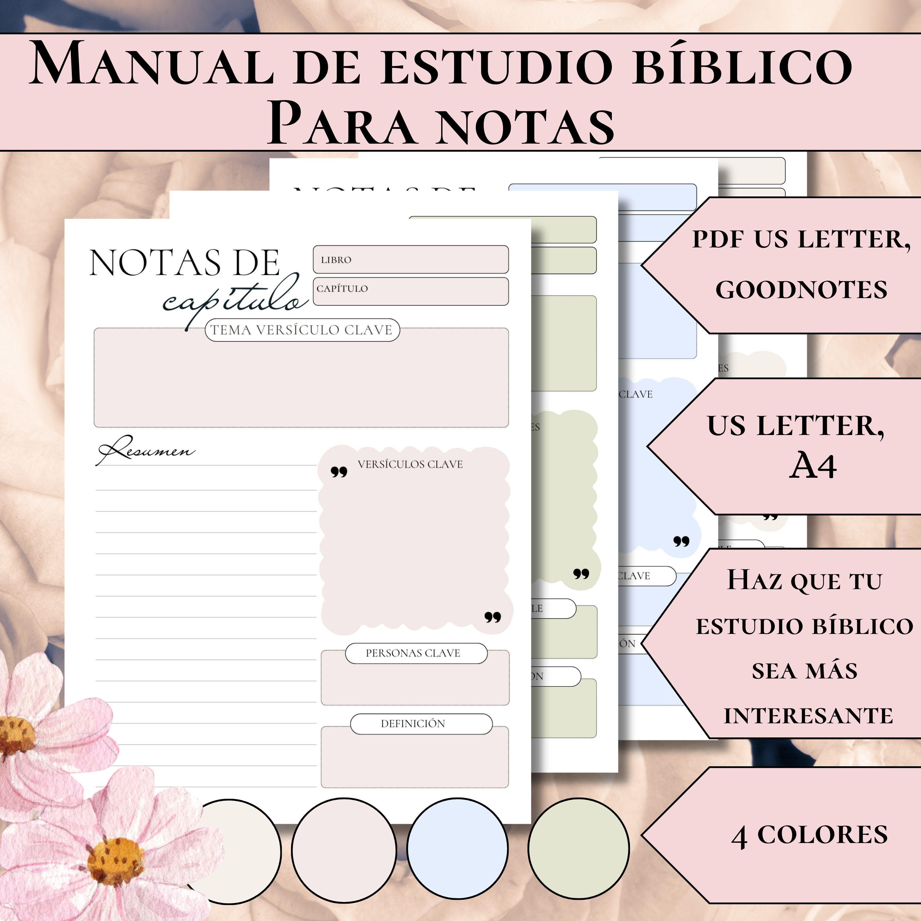 Spanish Bible Study Printable, Bible Scriptures Digital Bible Summary ...