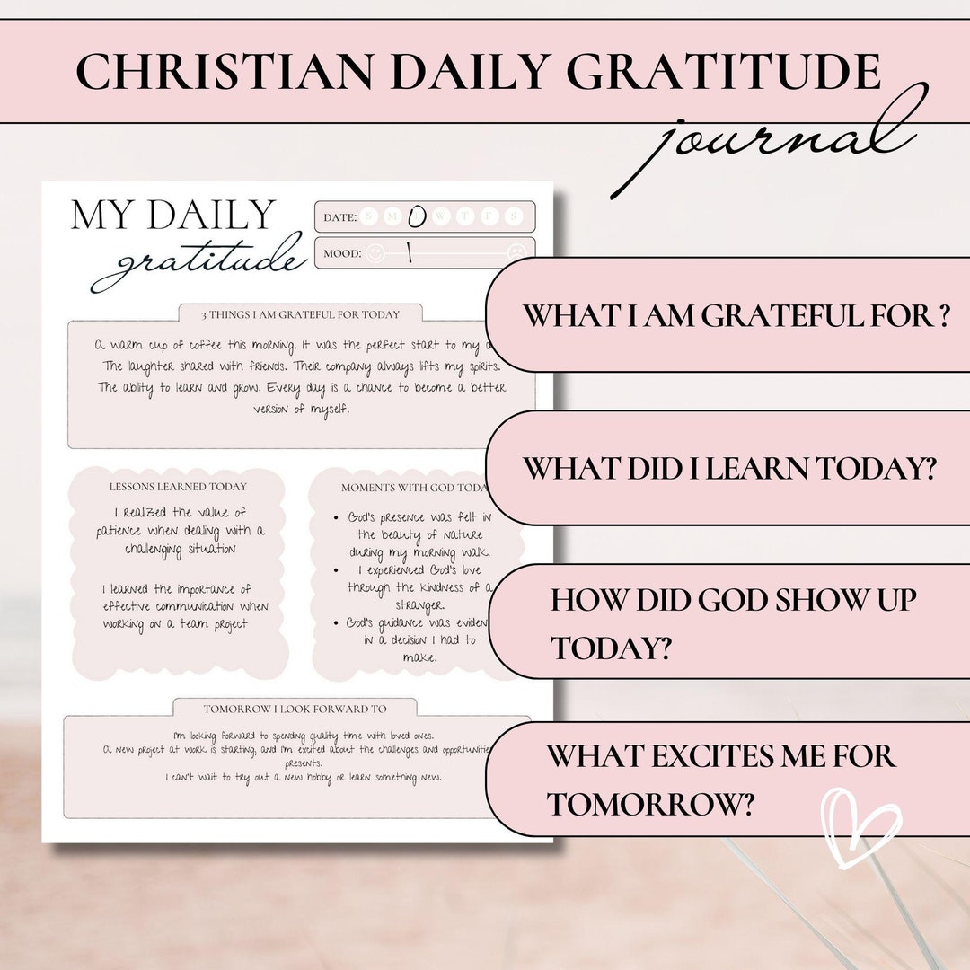 DAILY GRATITUDE Christian Digital Gratitude Goodnotes Junk Journal ...