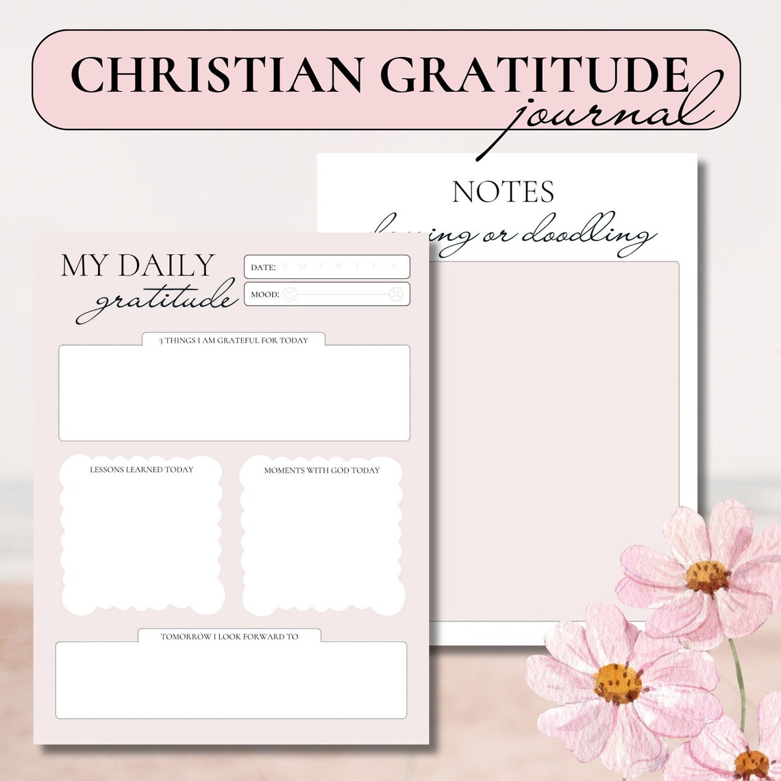 DAILY GRATITUDE Christian Digital Gratitude Goodnotes Junk Journal ...