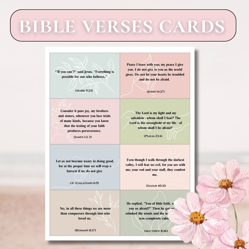 Bible Verse Card, Prayer Affirmation Cards, Printable Scripture Cards ...