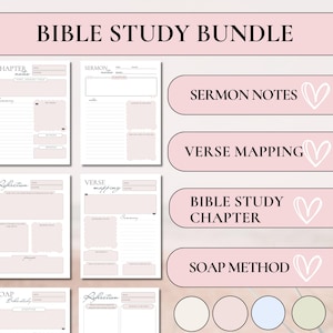 Bible Study Guide Bundle | Printable Bible Study Template | Christian ...