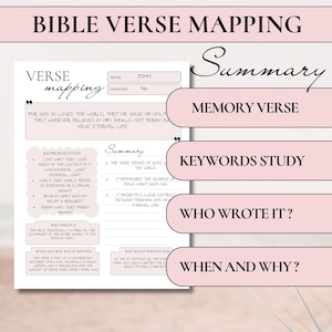 Bible Verse Mapping Printable Bible Study Supplies Bible Mapping ...