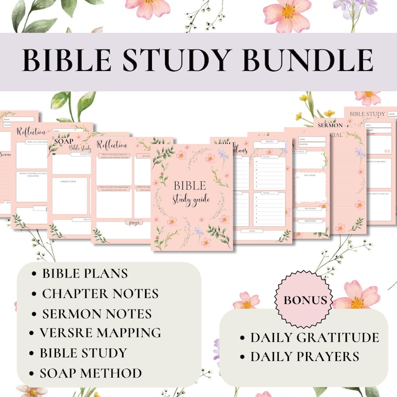 Bible Study Guide Bundle | Bible Study Template | Bible Study Printable ...