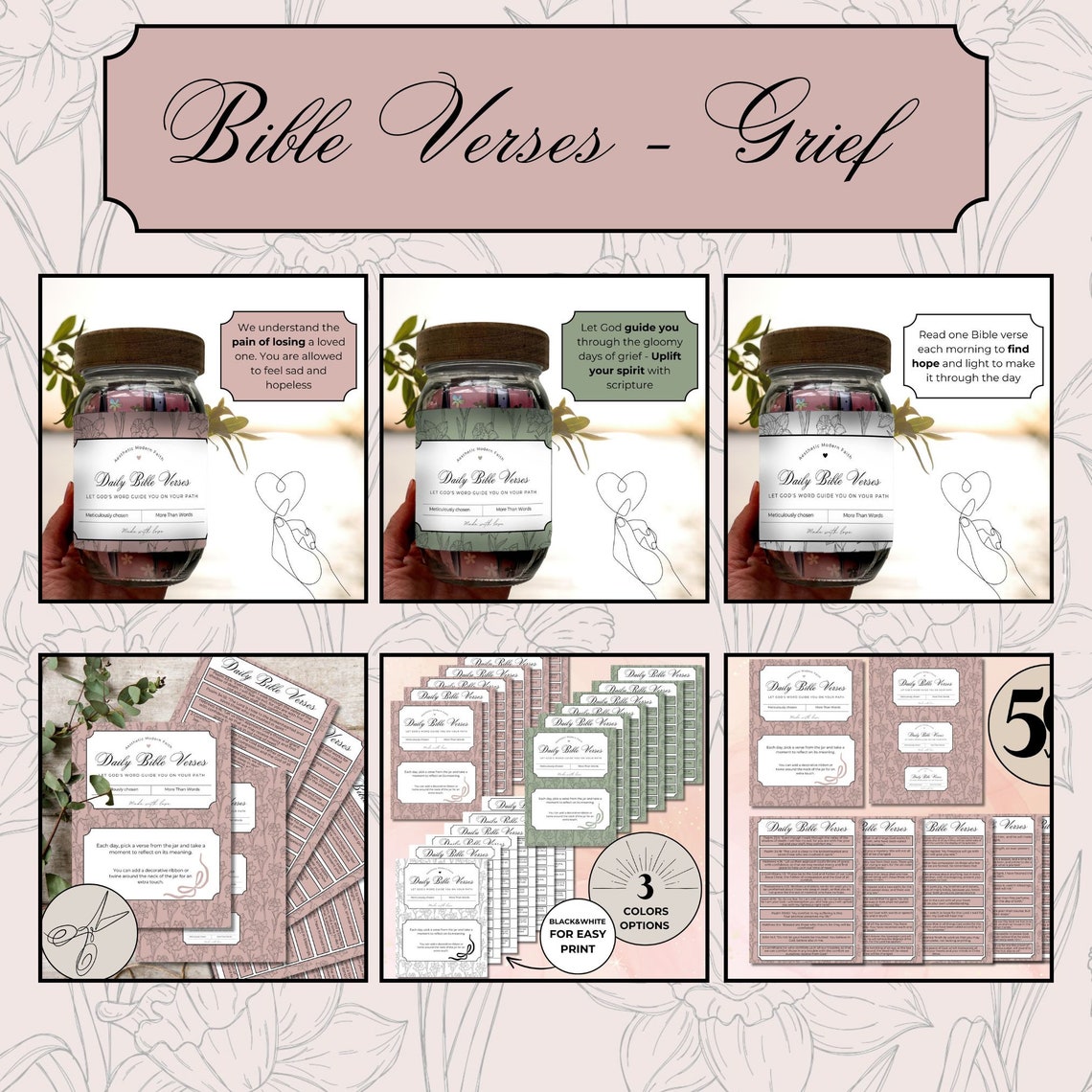 BUNDLE Prayer Jar Printable, Scripture Jar, the Hope Jar Bible Verses ...