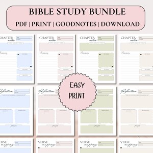 Bible Study Guide Bundle | Printable Bible Study Template | Christian ...