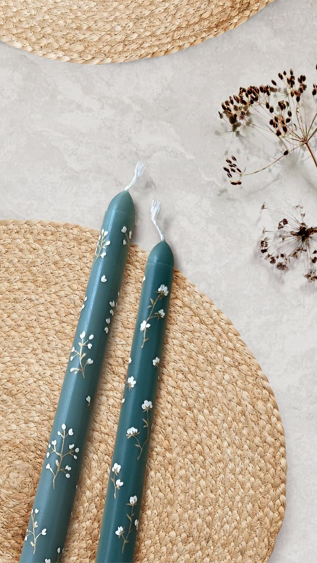 Hand-painted Taper Candles - Etsy