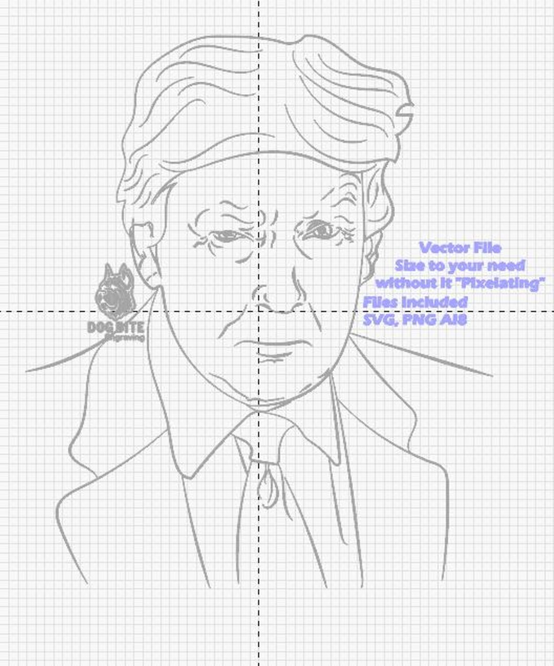 Donald Trump Portrait Vector SVG PNG AI8 File for Engraving Printing ...