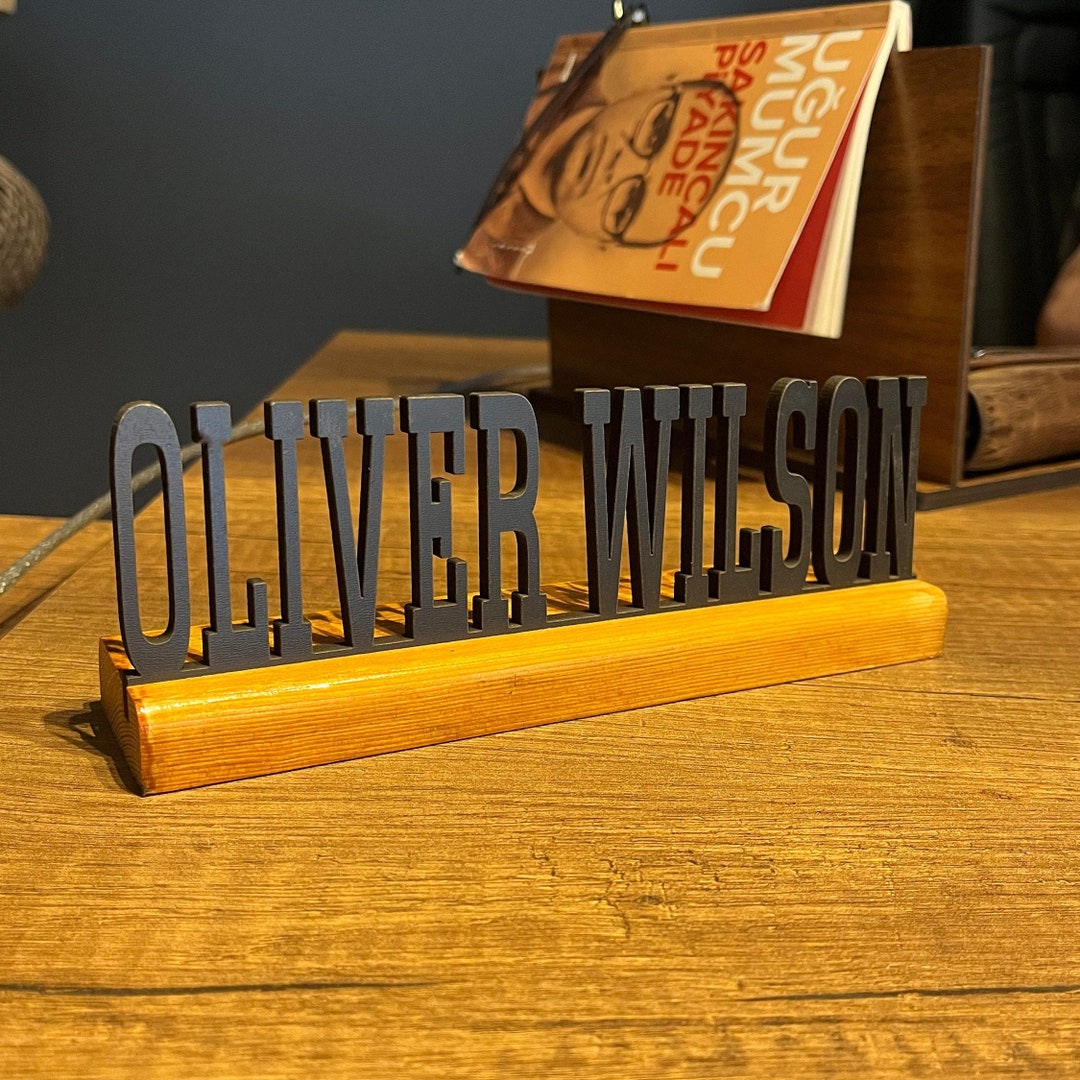 Desk Name Plate, Custom Name Sign, Personalized Wood Desk Name ...