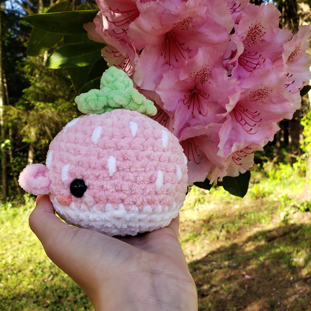 Strawberry Whale Stuffy, Plushie, Cute Whale, Toy, Fruit, Snuggly ...