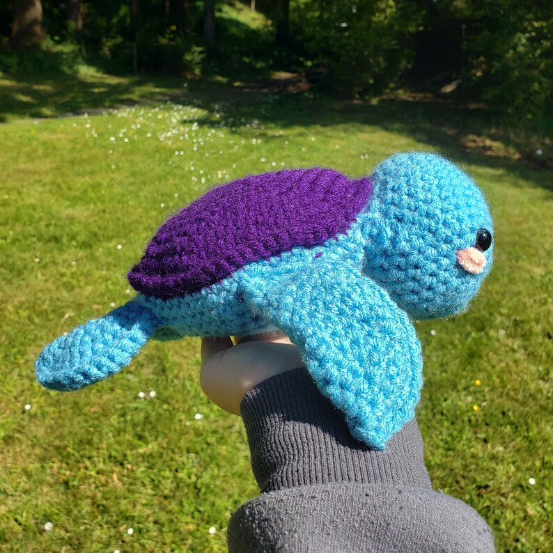 Turtle Plushie, Crochet, Snuggly, Stuffy, Sea Creatures, Ocean Animal ...