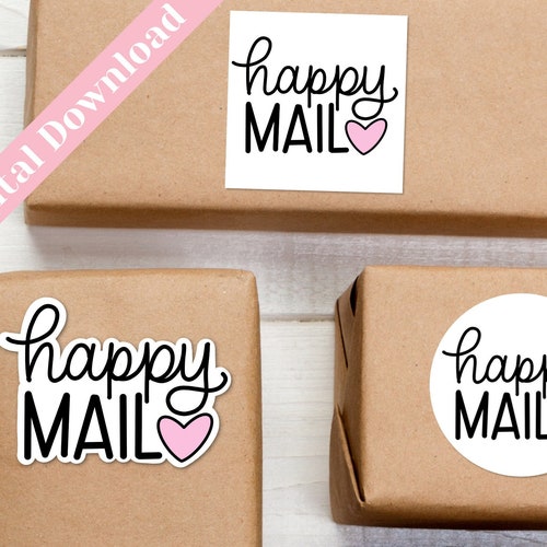 Happy Mail Printable Stickers Support Small Business - Etsy