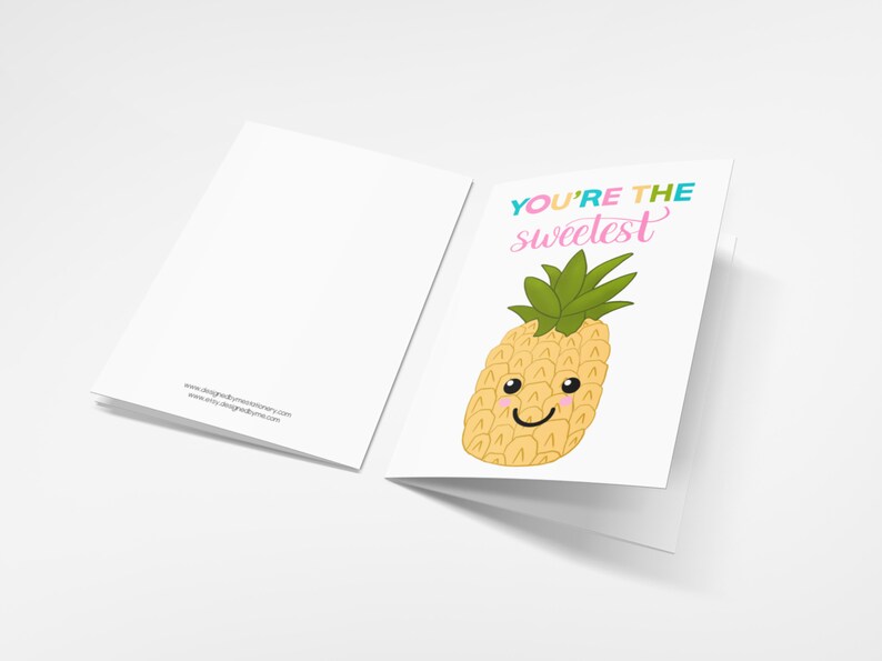 Instant Download Thank You Card Printable Pineapple Digital - Etsy