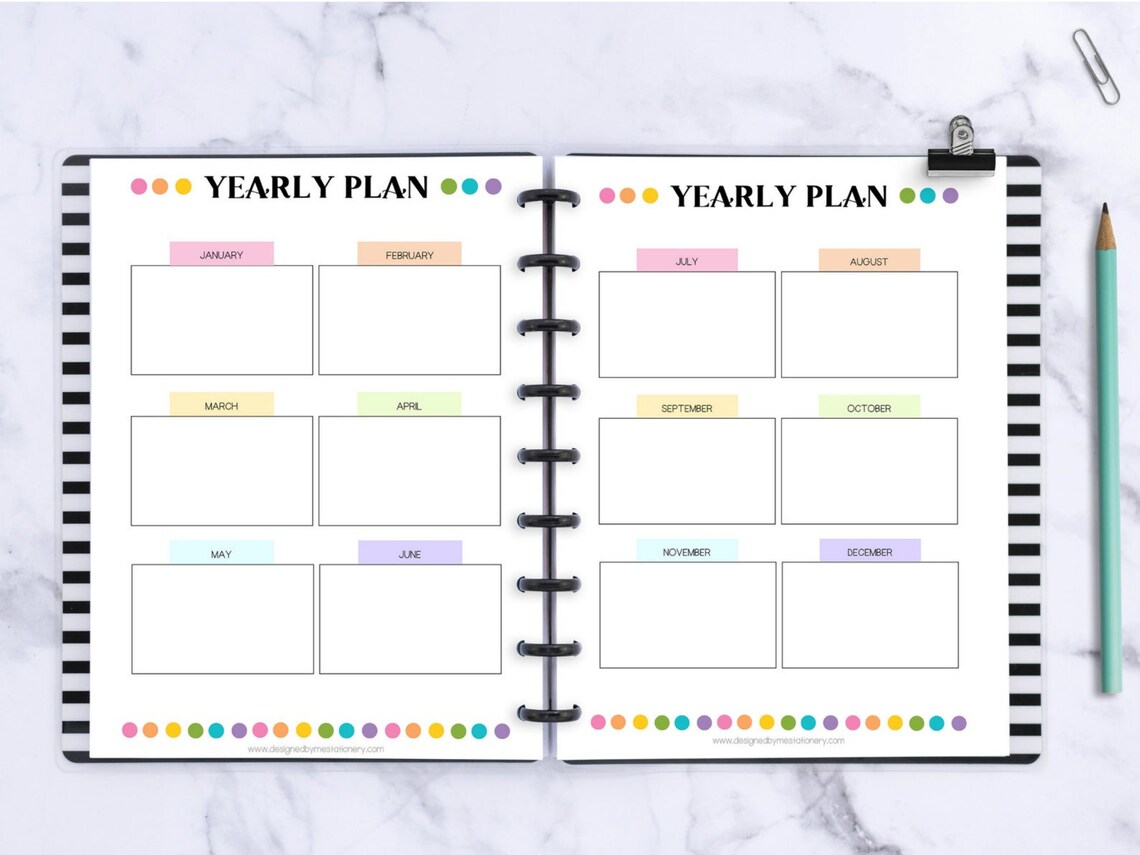 Printable Planner Bundle Undated Yearly Digital Planner - Etsy