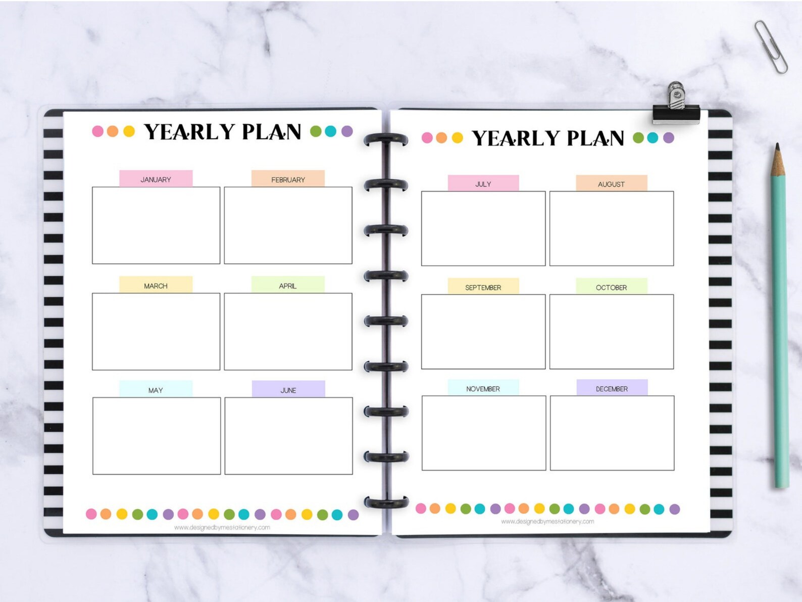 Printable Planner Bundle Undated Yearly Digital Planner - Etsy