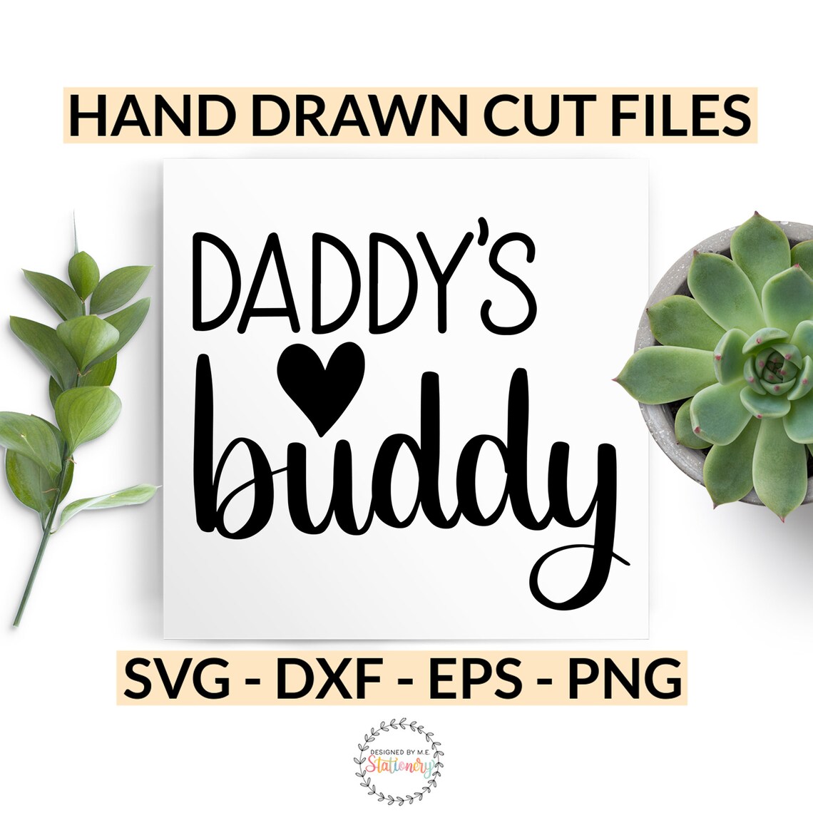 Daddy's Buddy SVG Father's Day Gift Idea Hand | Etsy