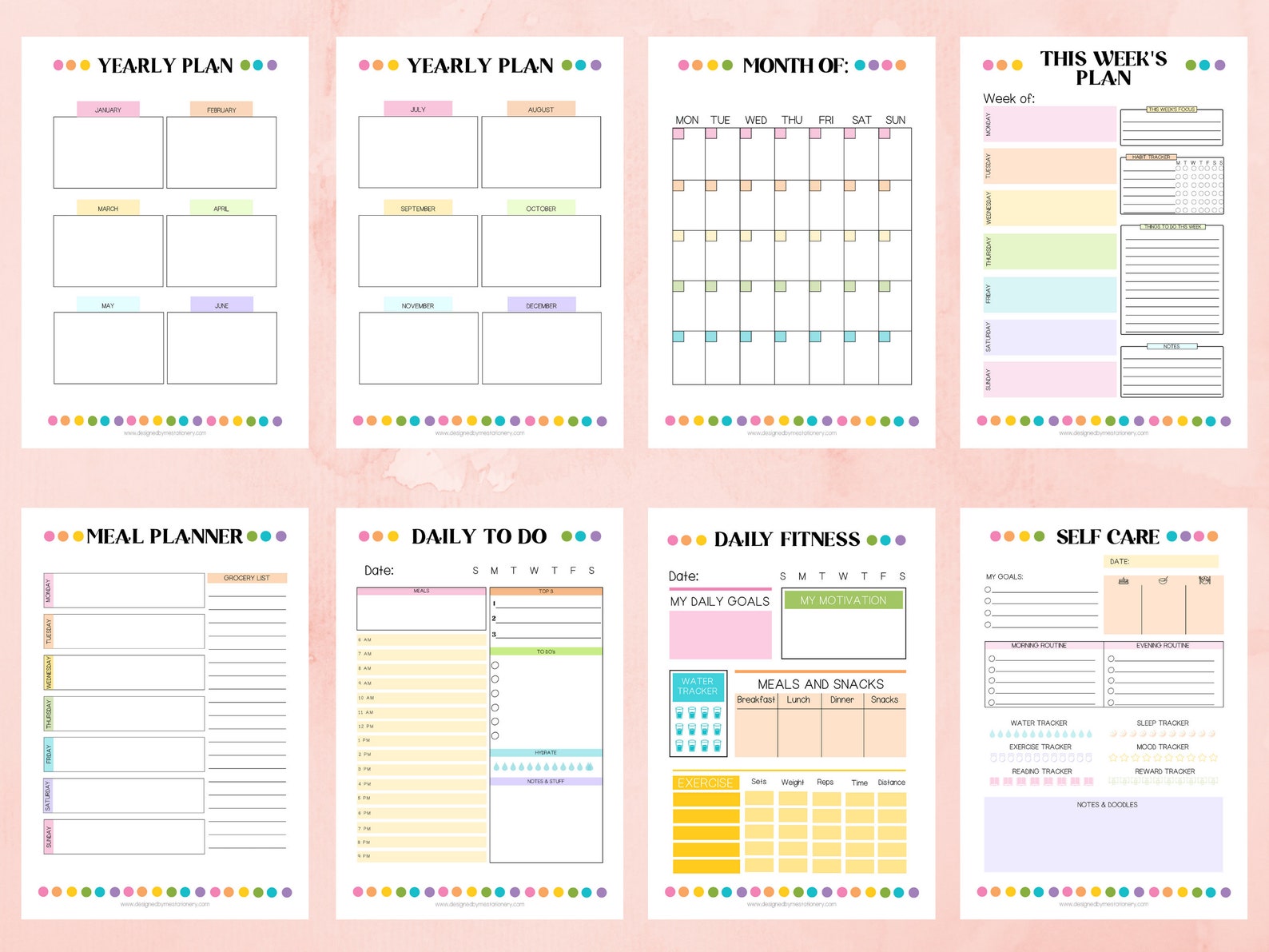Printable Planner Bundle Undated Yearly Digital Planner - Etsy