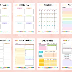 Printable Planner Bundle, Undated Yearly Digital Planner, Daily ...