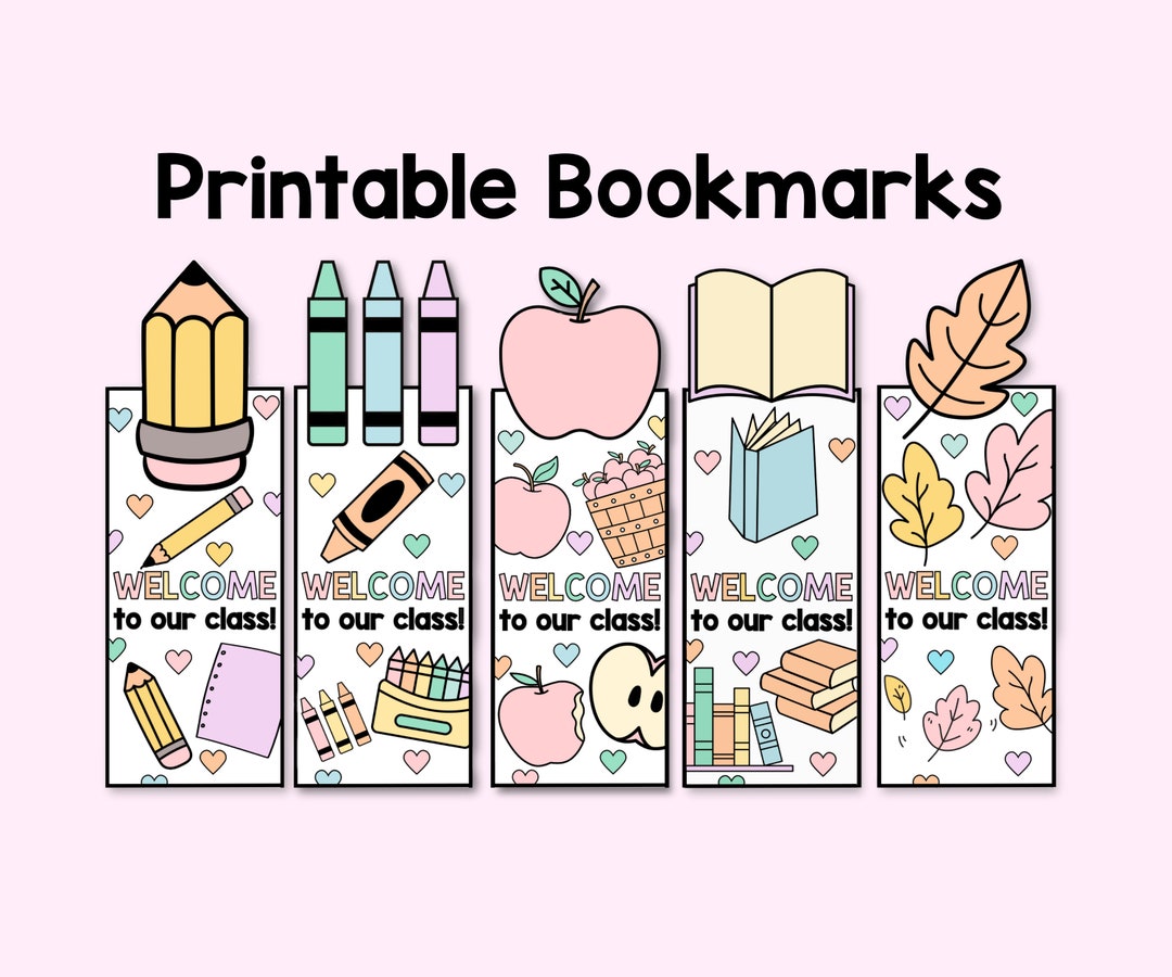 Back to School Printable Bookmarks for Kids, First Day of School Gift ...