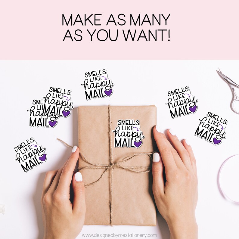 Smells Like Happy Mail Sticker SVG Wax Melt Printable | Etsy