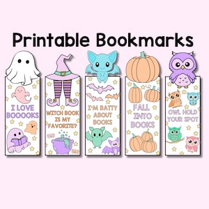 Printable Halloween Bookmarks for Kids, Student Bookmarks, Halloween ...