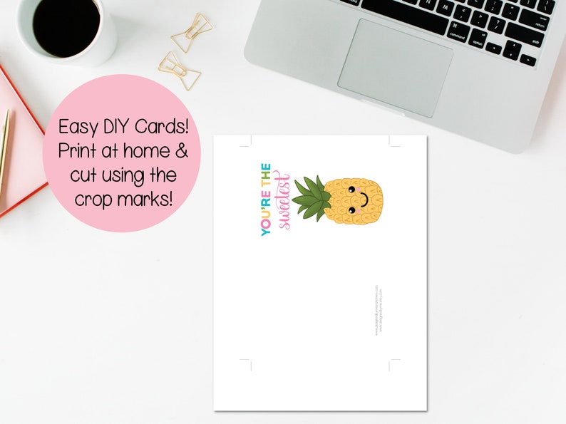 Instant Download Thank You Card Printable Pineapple Digital - Etsy